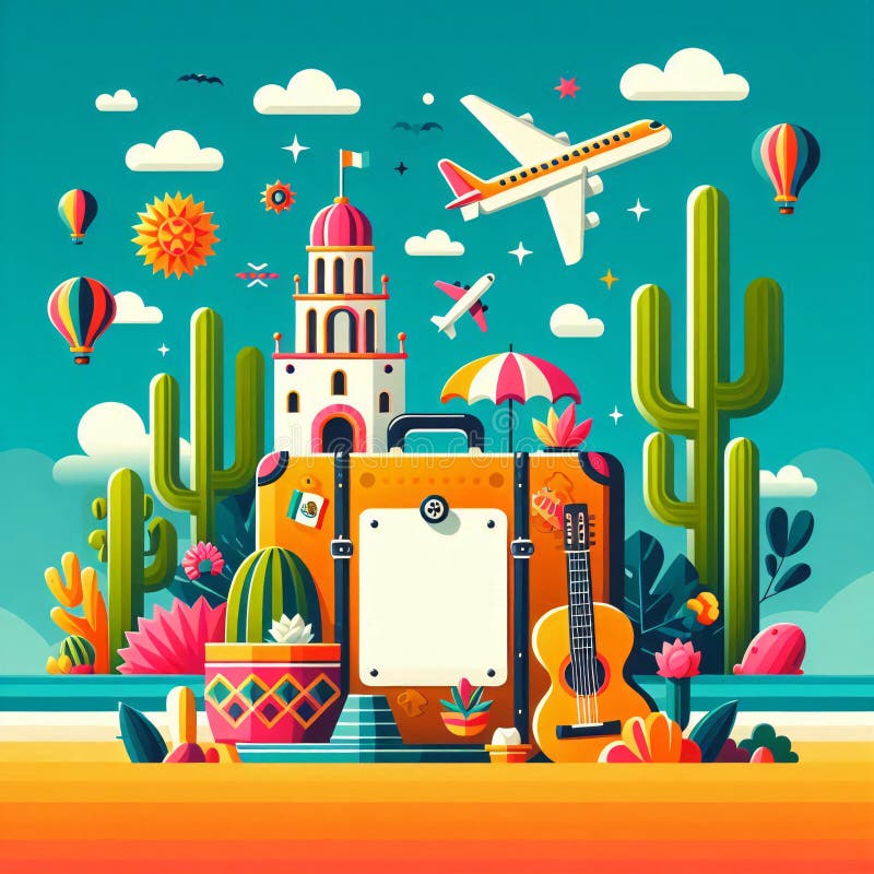 Vector Style Vacation Holiday Mockup with Copy Space for Different ...