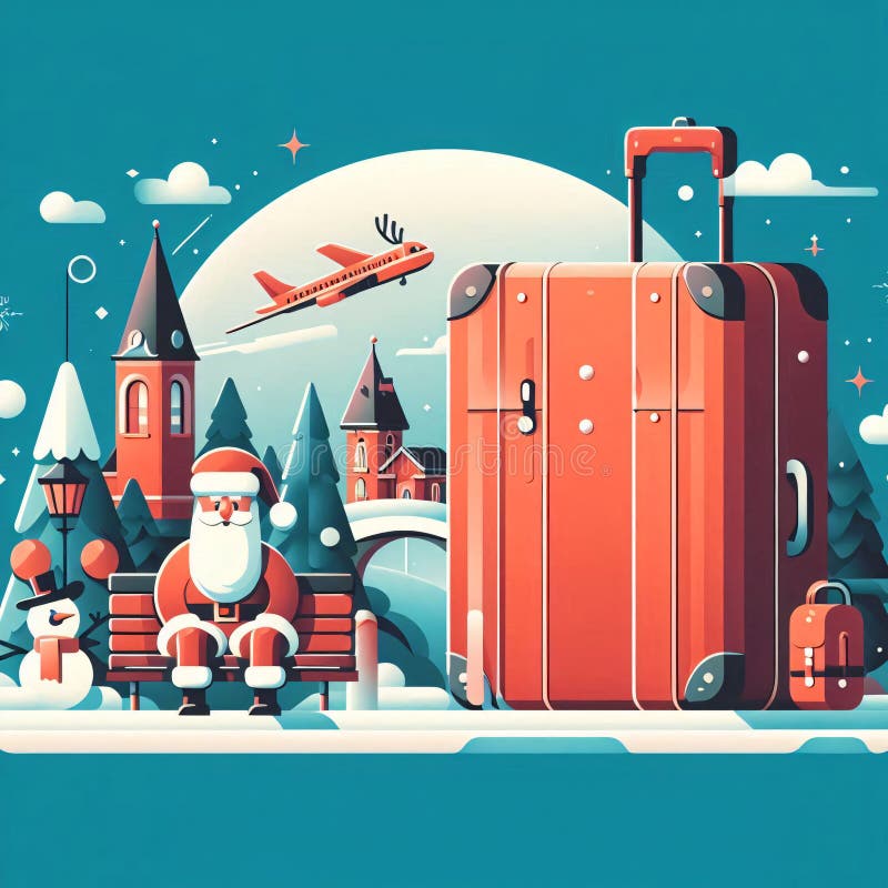 Vector Style Winter Vacation Holiday Mockup with Copy Space for ...