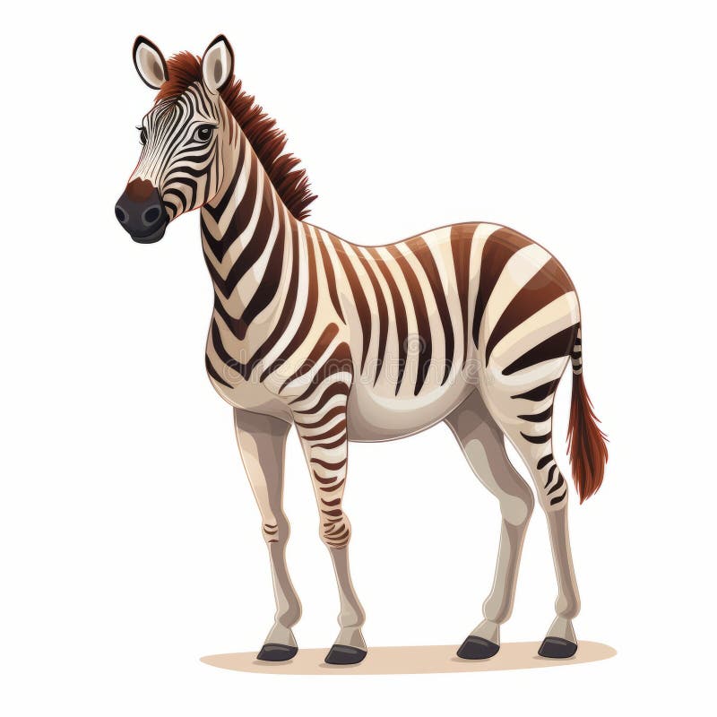 Vector Style Zebra Cook Standing on Hind Legs Stock Illustration ...