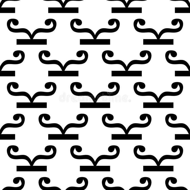 Vector Stylish Curvy Shape Pattern Repeated Design on White Background ...