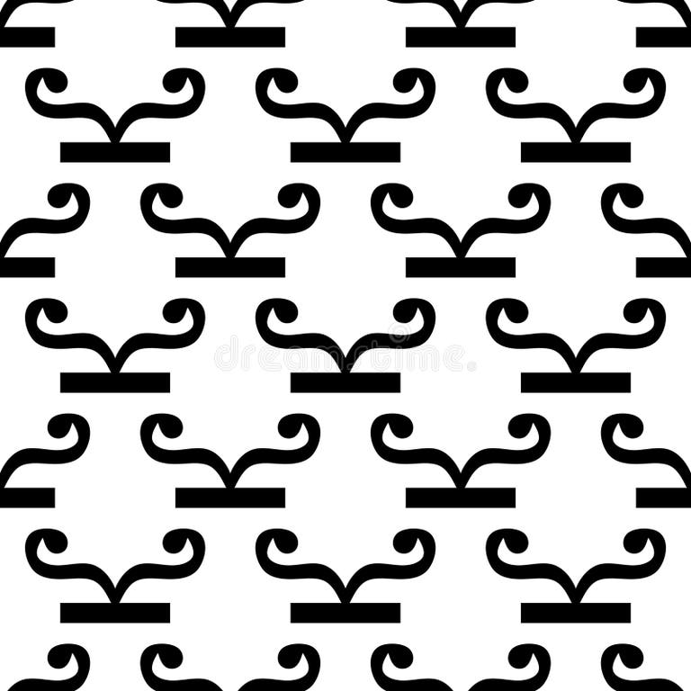 Vector Stylish Curvy Shape Pattern Repeated Design on White Background ...