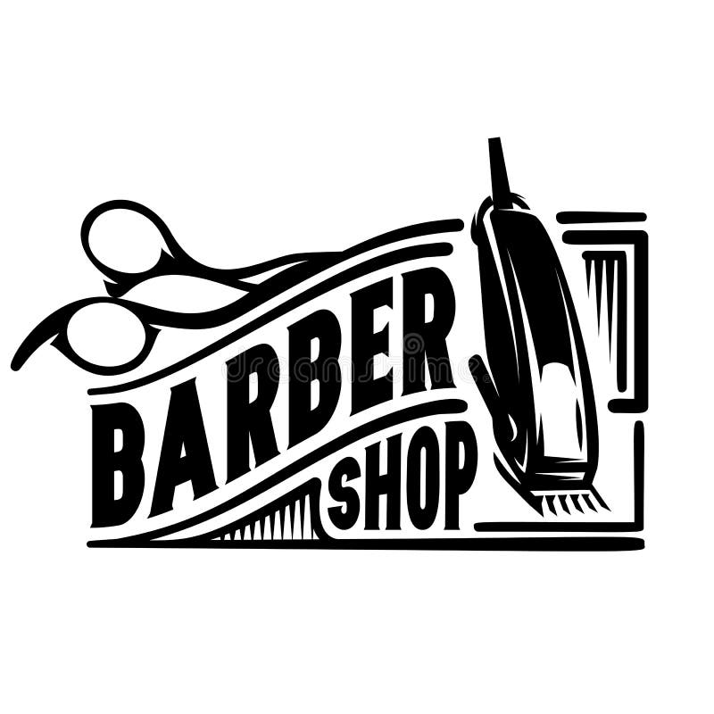 Vector Vintage Badge, Sticker, Sign for Barber Shop with Hair Clipper ...