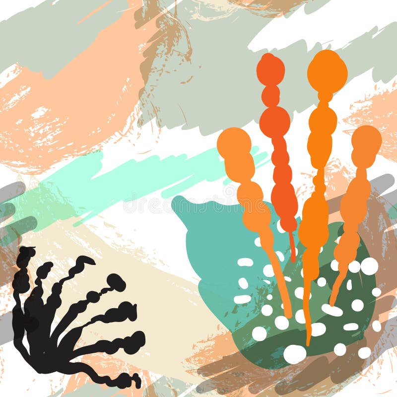 Vector Stylized Background Hand-drawn Illustration. Simple Shape ...