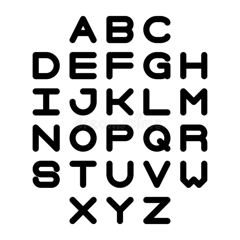 Vector of Stylized Bold Font and Alphabet. Vector Alphabet Letters ...