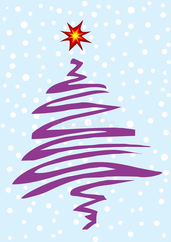 Vector Stylized Christmas Tree Stock Vector - Illustration of blue ...