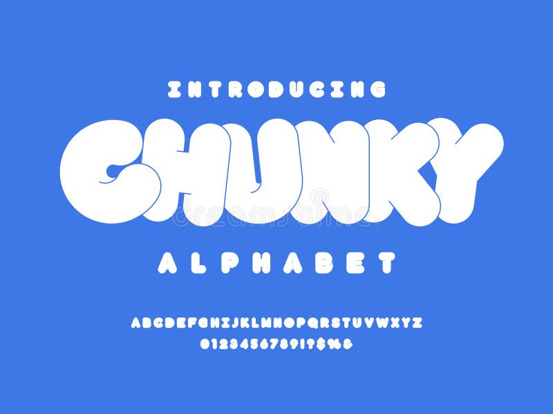 Chunky font stock vector. Illustration of type, vector - 255523366
