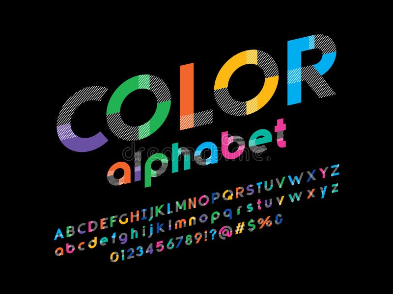 Colorful font stock vector. Illustration of retro, letter - 162675785