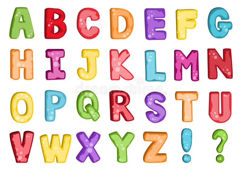 Vector of Stylized Colorful Font and Alphabet Stock Vector ...