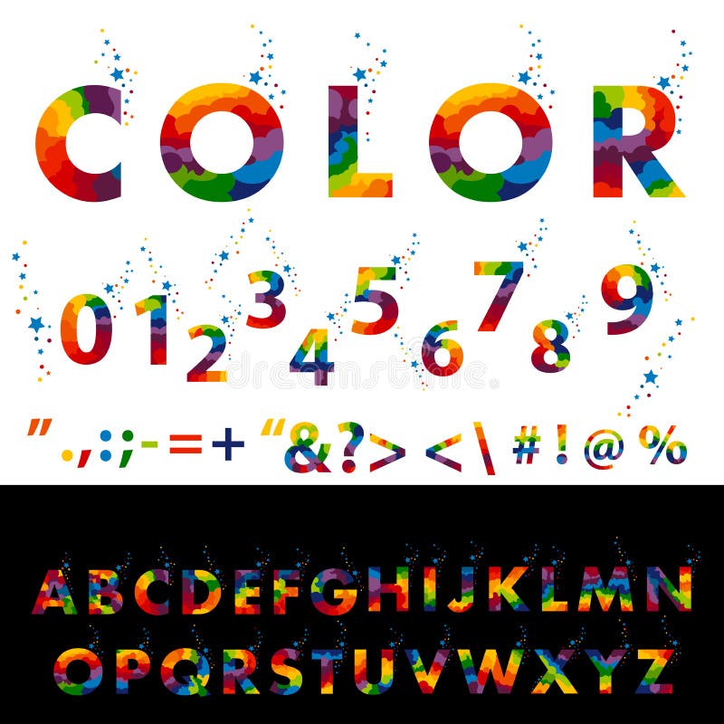 Vector of Stylized Colorful Font and Alphabet Stock Vector ...