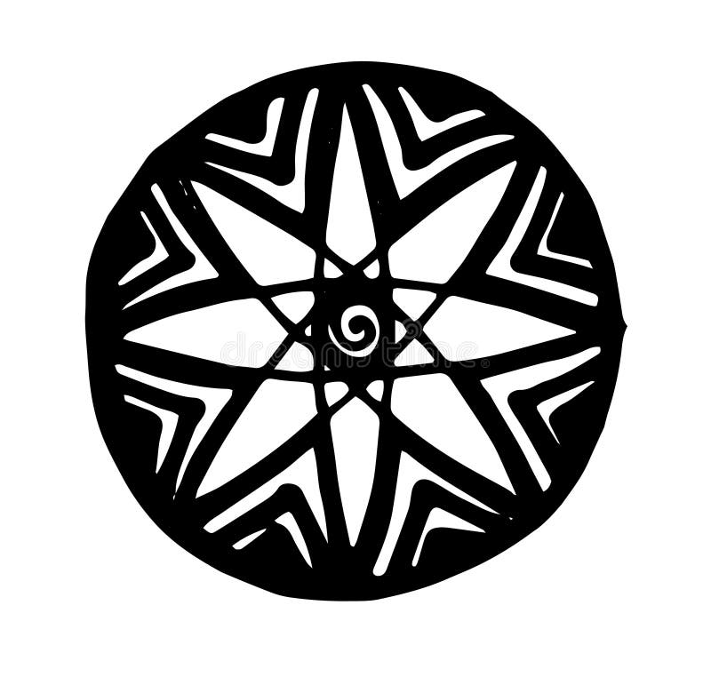 Vector Stylized Multipath Star in a Circle with a Triangle Pattern ...