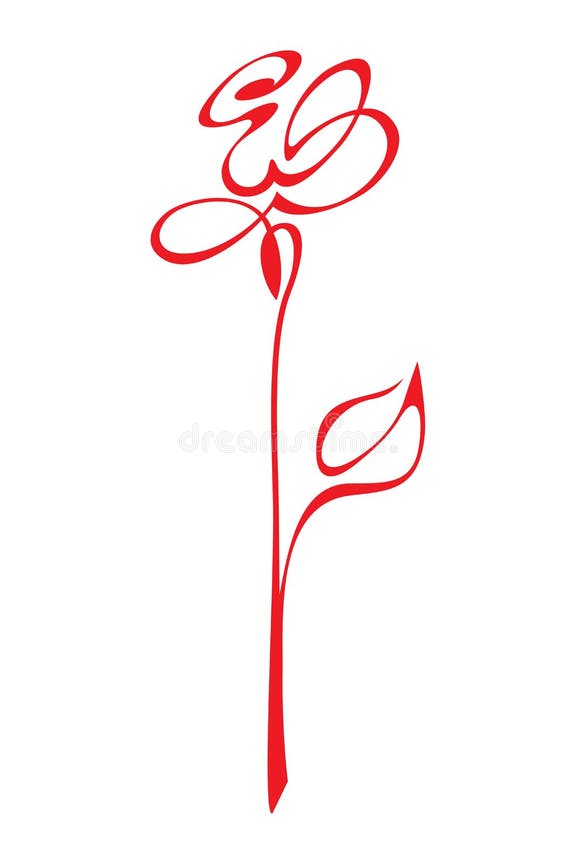 Vector stylized red rose stock vector. Illustration of artistic - 3530016