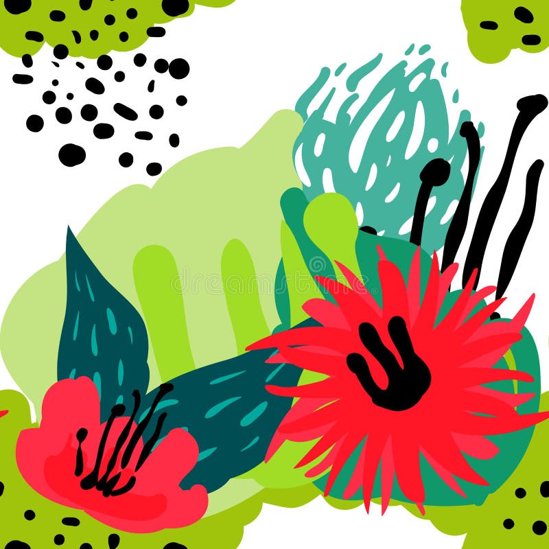 Vector Stylized Seamless Pattern Background Hand-drawn Illustration ...