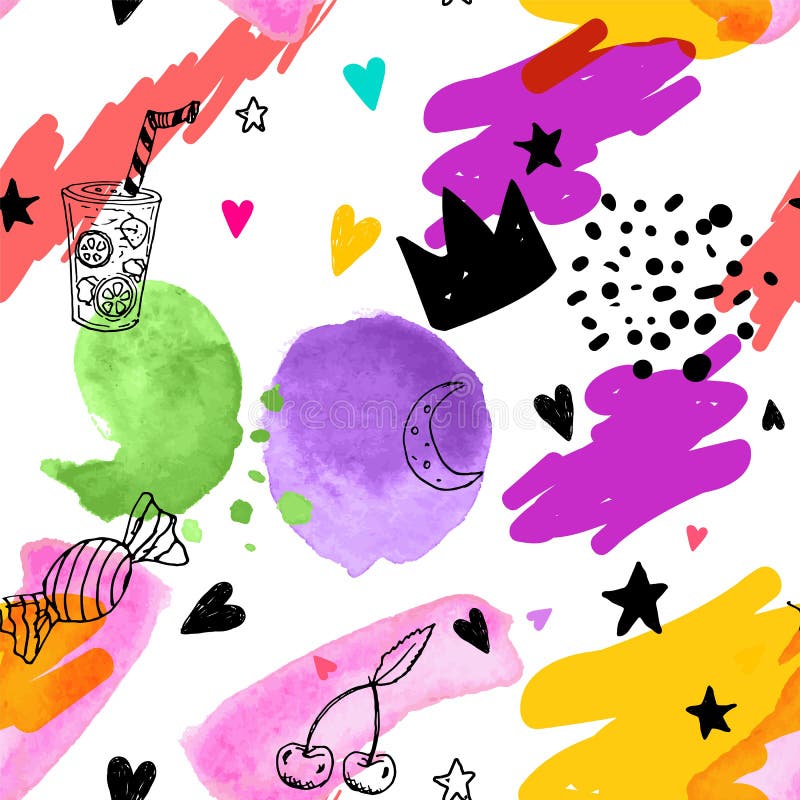 Vector Stylized Background Hand-drawn Illustration. Simple Shape ...