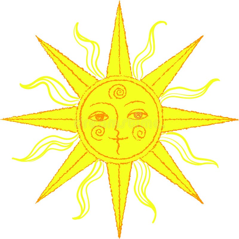Vector stylized sun stock vector. Illustration of rays - 14758760