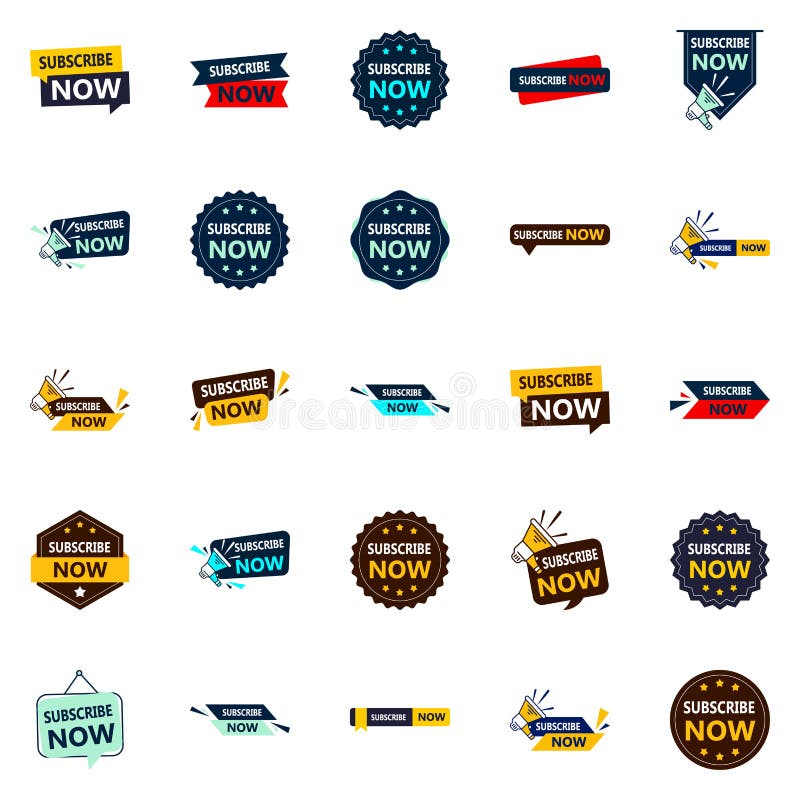 25 Vector Subscribe Now Banners for Websites and Marketing Campaigns ...