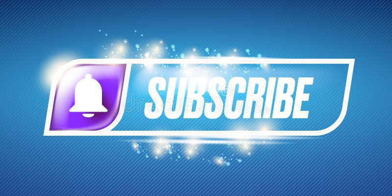 Vector Subscribe Now Horizontal Banner with Ring Bell and Button on ...