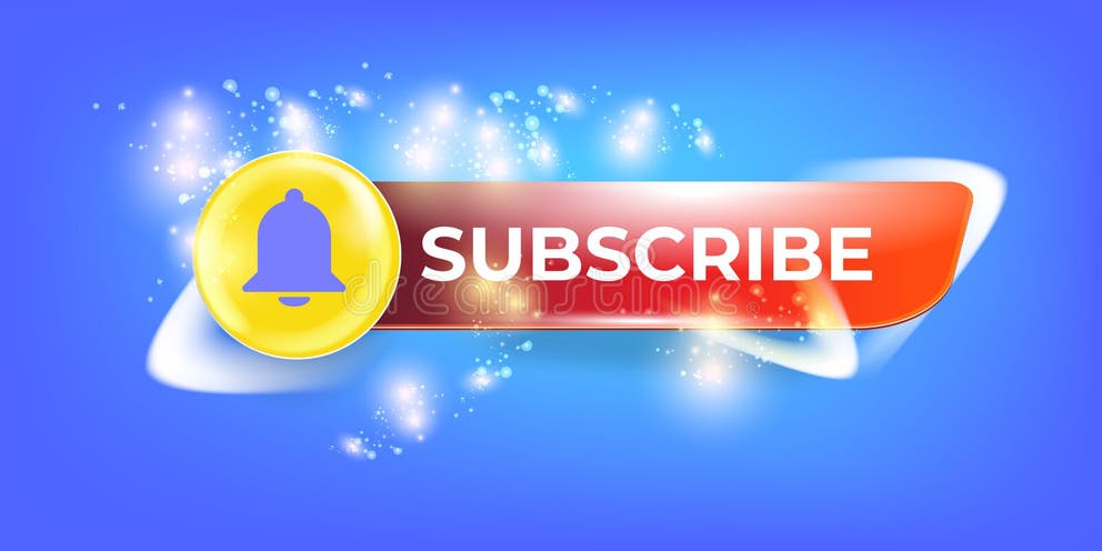 Vector Subscribe Now Horizontal Banner with Ring Bell and Button on ...