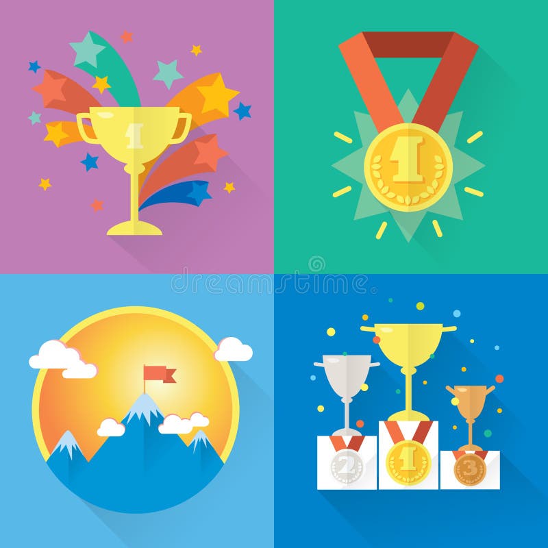 Vector Success and Win Concepts. Stock Illustration - Illustration of ...