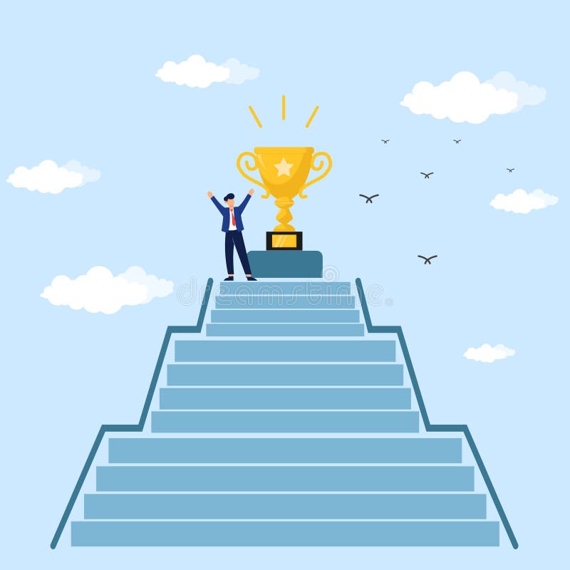 Vector Successful Business Man with a Trophy Stock Vector ...