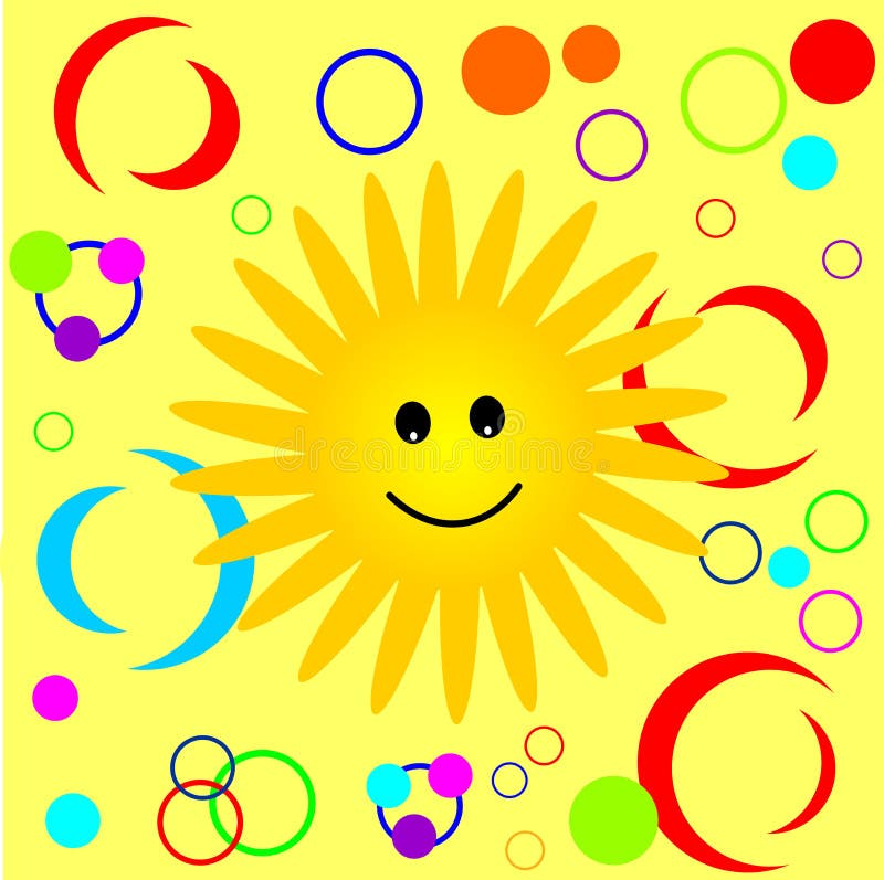Happy Smiling Sun Pattern. Vector Graphic Background. Stock Vector ...