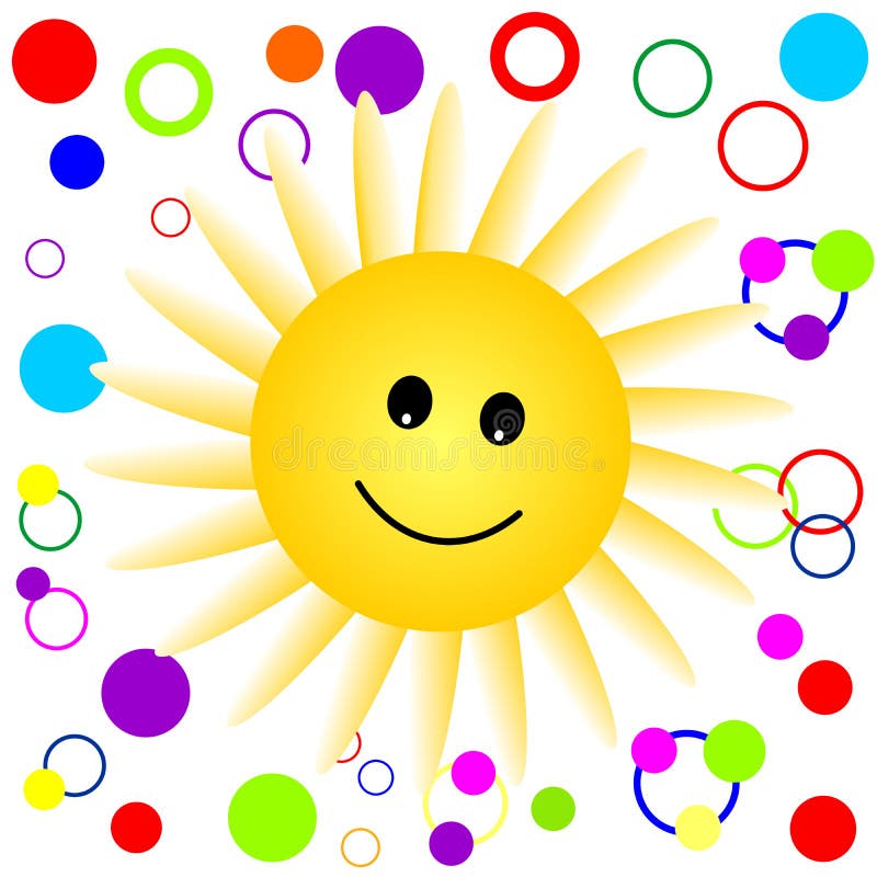 Happy Smiling Sun Pattern. Vector Graphic Background. Stock Vector ...