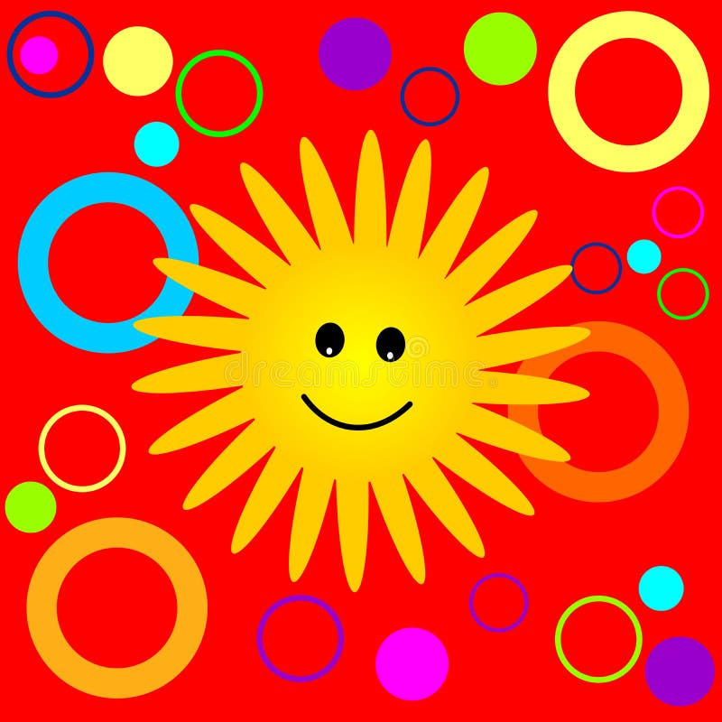 Happy Smiling Sun Pattern. Vector Graphic Background. Stock Vector ...