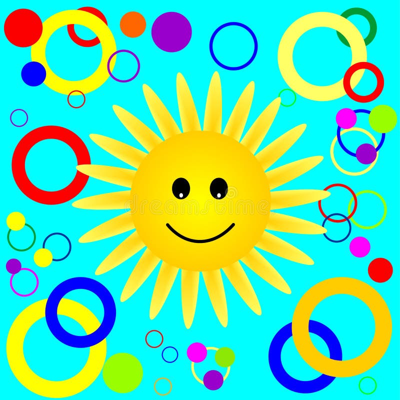 Happy Smiling Sun Pattern. Vector Graphic Background. Stock Vector ...