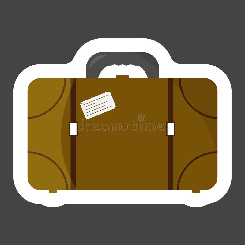 Vector Suitcase Icon Colored Sticker. Layers Grouped for Easy Ed Stock ...