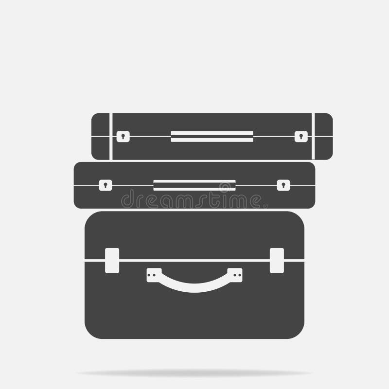 Vector Suitcase Icon on Gray Background Stock Vector - Illustration of ...