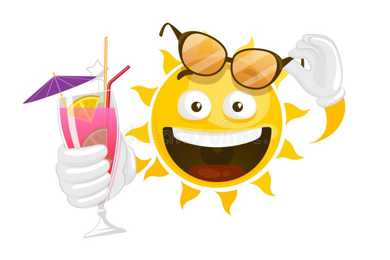 Vector Summer Cartoon Smiley Sun Stock Vector - Illustration of cartoon ...