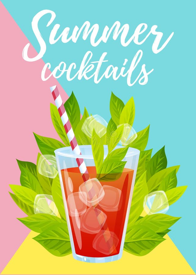 Vector Summer Cocktails Banner Stock Vector - Illustration of blue ...