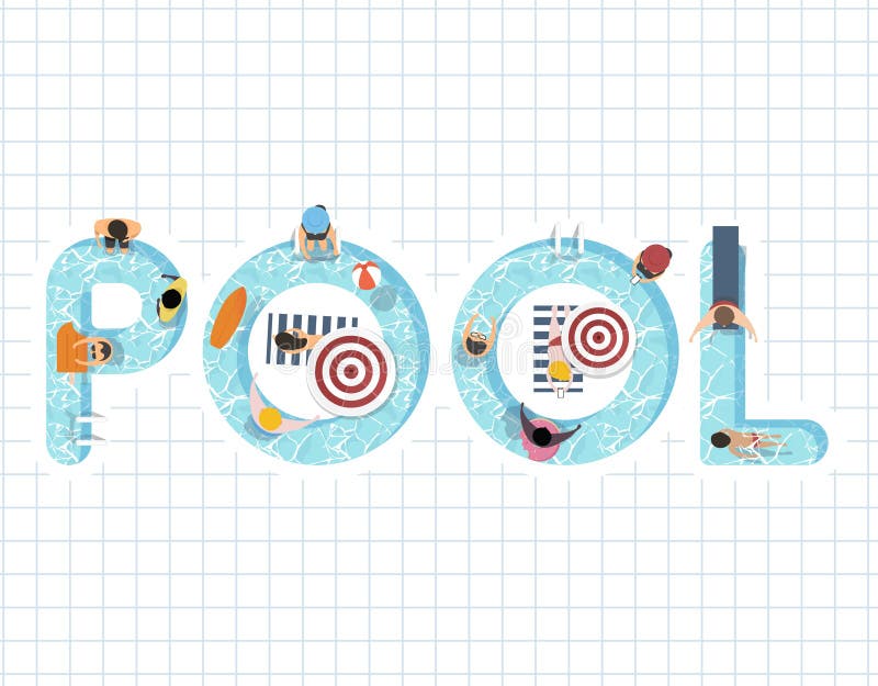 Vector of Summer Feel Design with the Word Pool Stock Vector ...