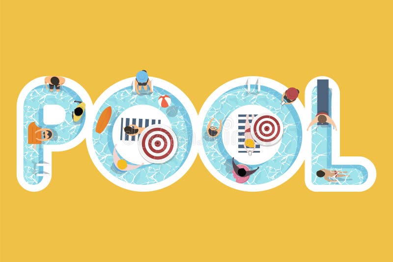 Vector of Summer Feel Design with the Word Pool Stock Vector ...