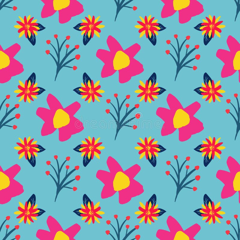 Vector Summer Floral Repeat Pattern Illustration Stock Vector ...
