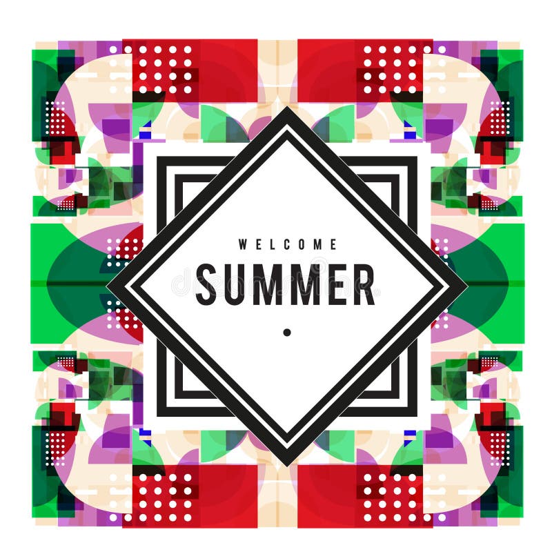 Vector Summer Geometric Pattern Banner Stock Illustration ...