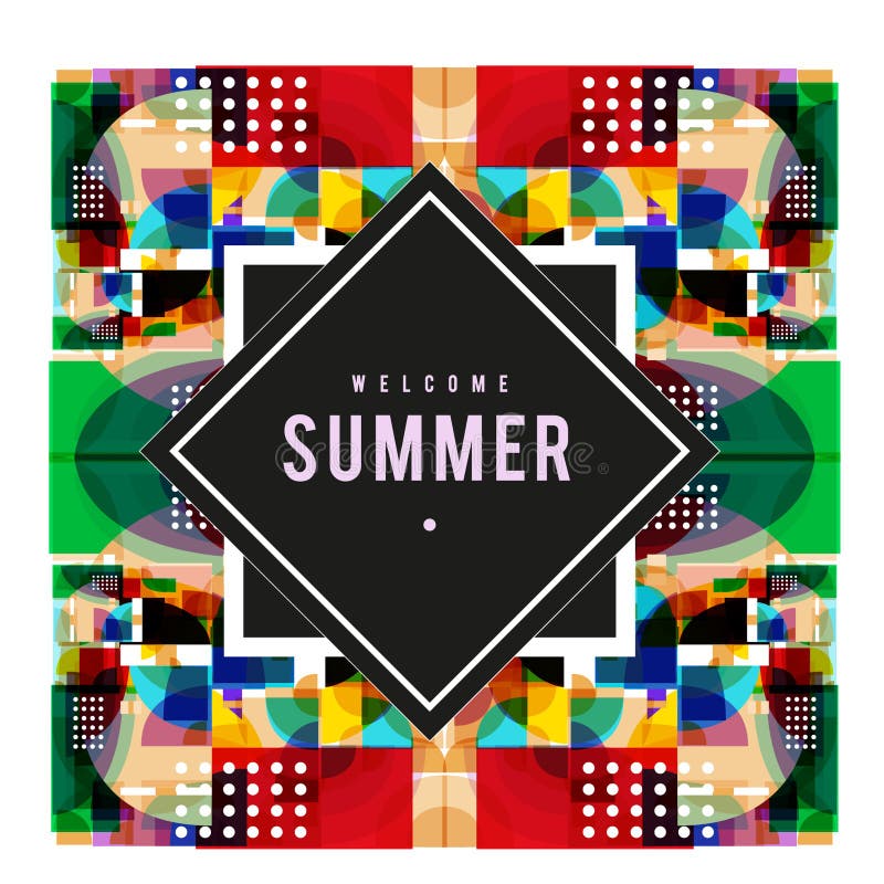 Vector Summer Geometric Pattern Banner Stock Illustration ...