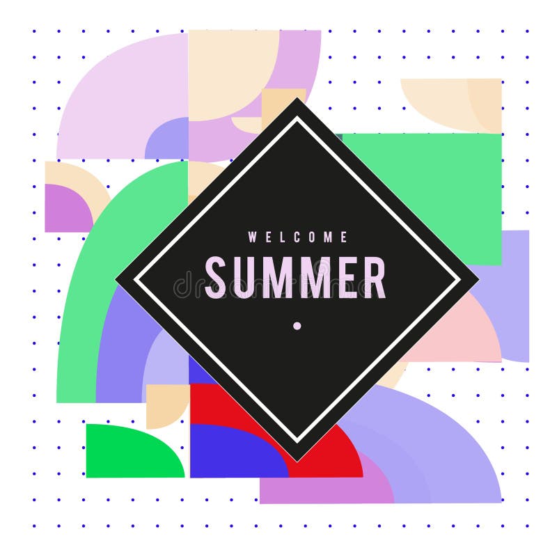 Vector Summer Geometric Pattern Banner Stock Illustration ...
