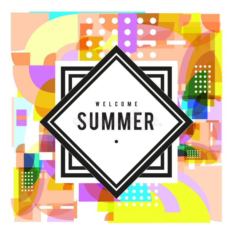 Vector Summer Geometric Pattern Banner Stock Illustration ...