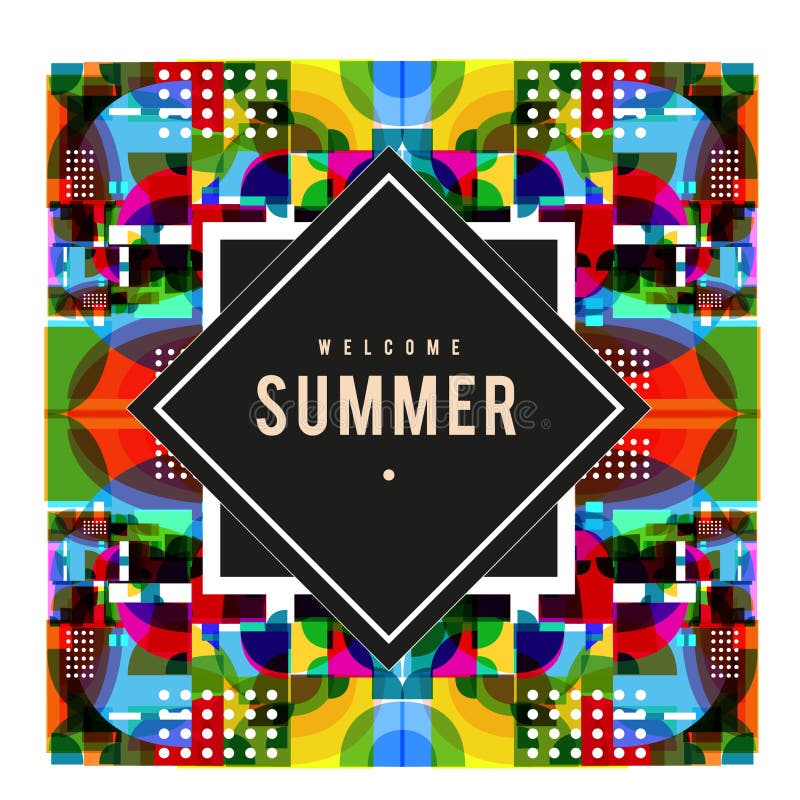 Vector Summer Geometric Pattern Banner Stock Illustration ...