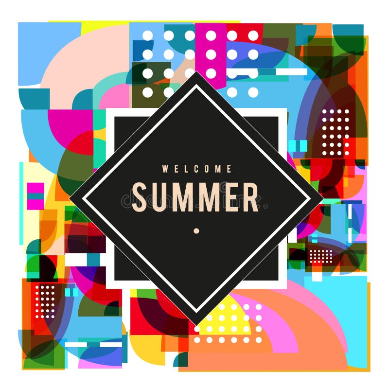 Vector Summer Geometric Pattern Banner Stock Illustration ...