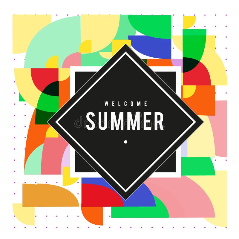 Vector Summer Geometric Pattern Banner Stock Illustration ...