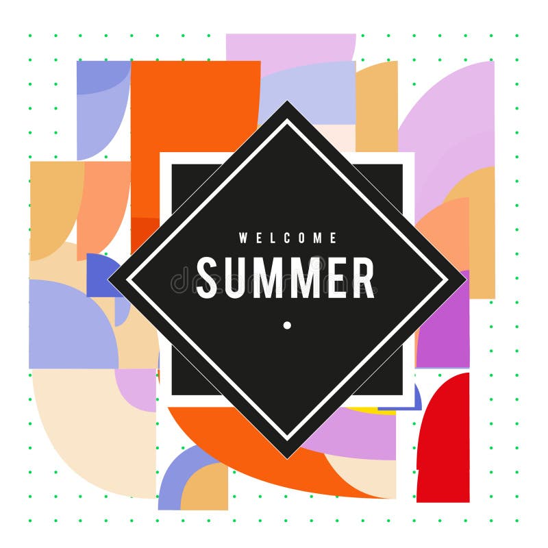 Vector Summer Geometric Pattern Banner Stock Illustration ...