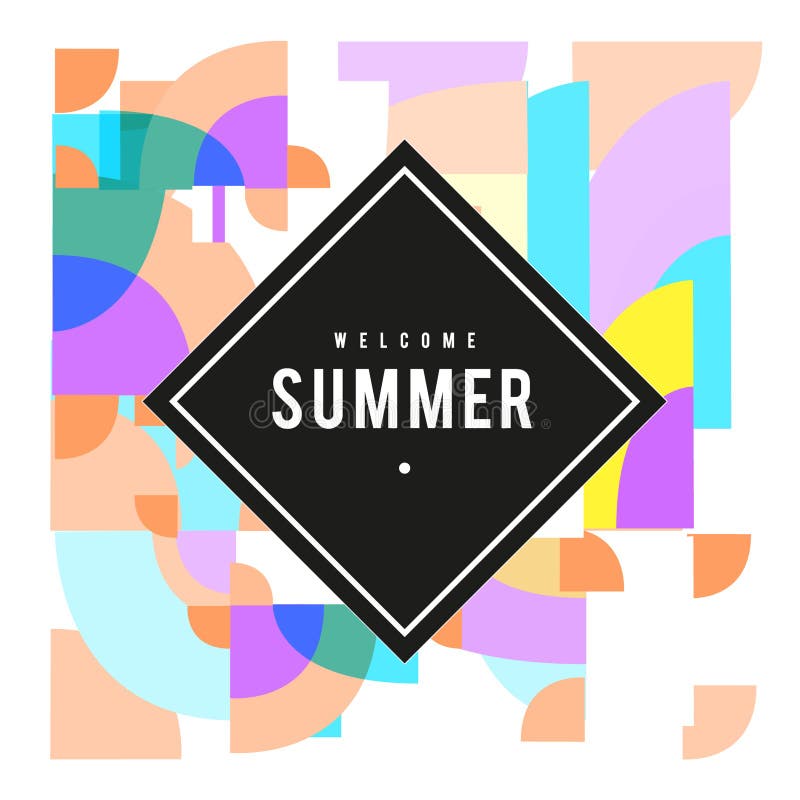 Vector Summer Geometric Pattern Banner Stock Illustration ...