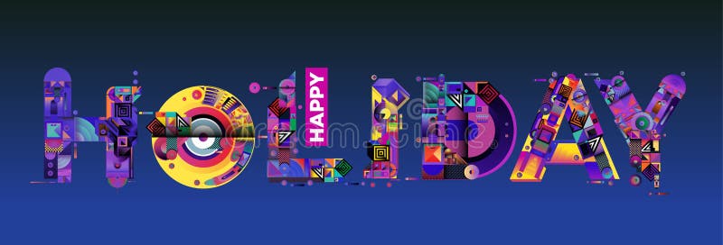 Vector Summer and Holiday Colorful Headline Text Poster Banner Stock ...