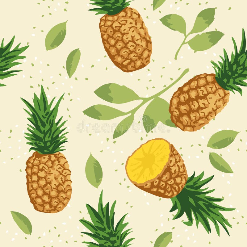 Vector Summer Pattern with Pineapples. Seamless Texture Design Stock ...