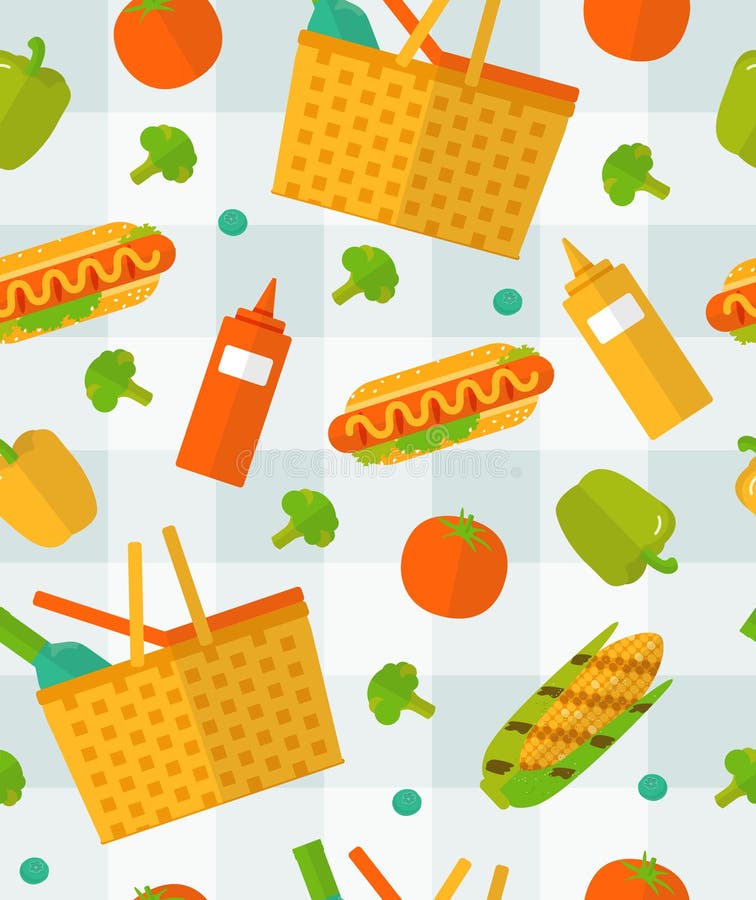 Picnic Pattern Stock Illustrations – 99,927 Picnic Pattern Stock ...