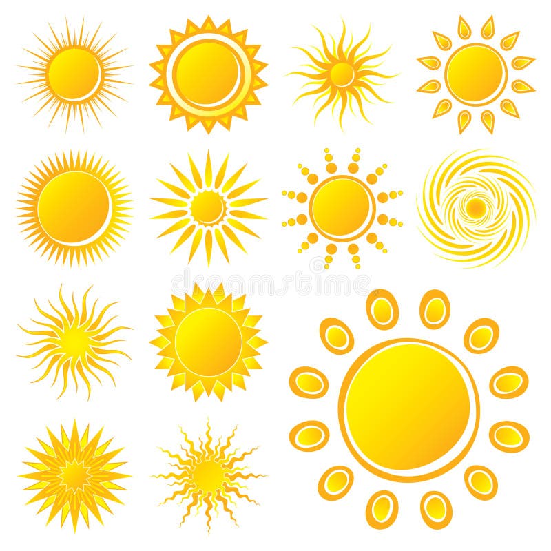 Set of sun vector stock vector. Illustration of woodcut - 7505186