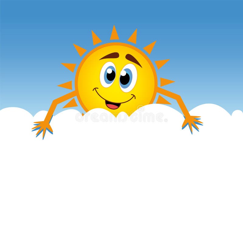 Hugging sun and cloud stock vector. Illustration of cartoon - 77910133