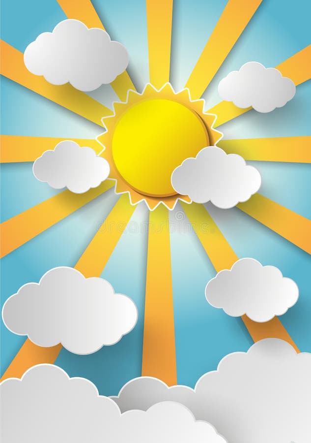 Vector sun rays and cloud. stock vector. Illustration of background ...