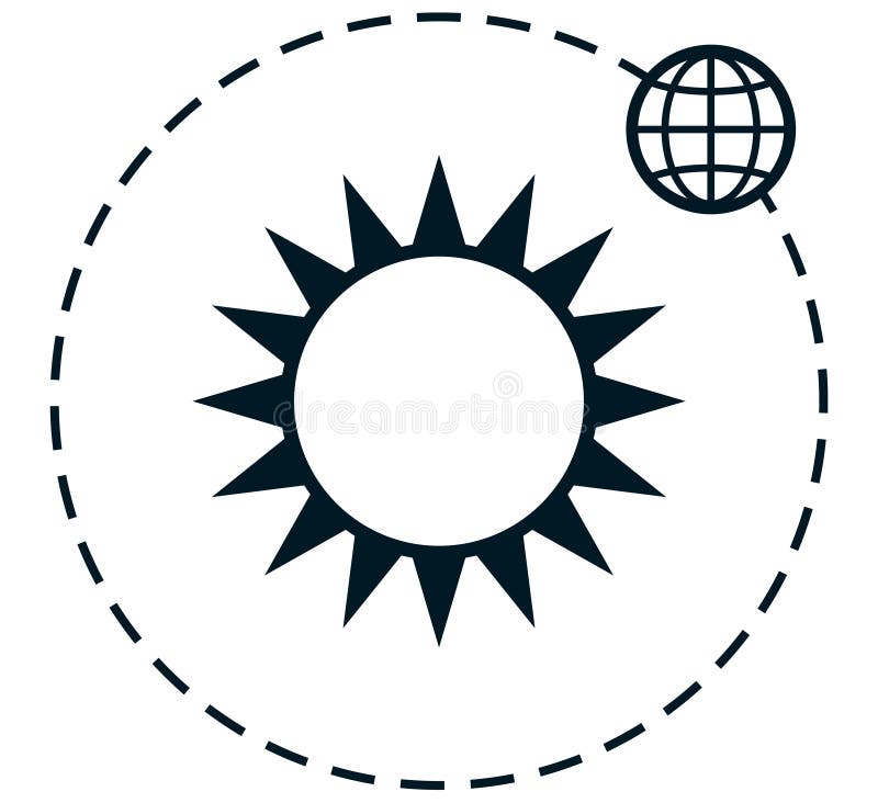 Vector Sun Earth Orbit Simple Vector Illustration Stock Vector ...